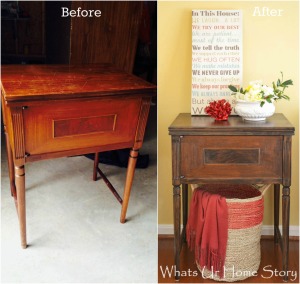 Vintage Sewing Machine Table Makeover | Whats Ur Home Story